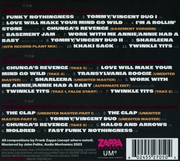 Frank Zappa -Funky Nothingness (ltd.3cd) -Universal CD Grooves.land/Playthek